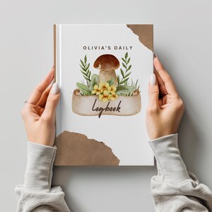 Custom Journal Hardcover Boho Mushroom Cottagecore Personalized Name ...