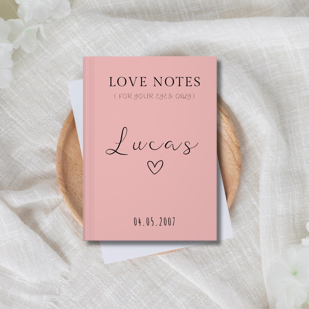 Valentine Couple Love Notes Book- Love Letters,minimal Personalized ...