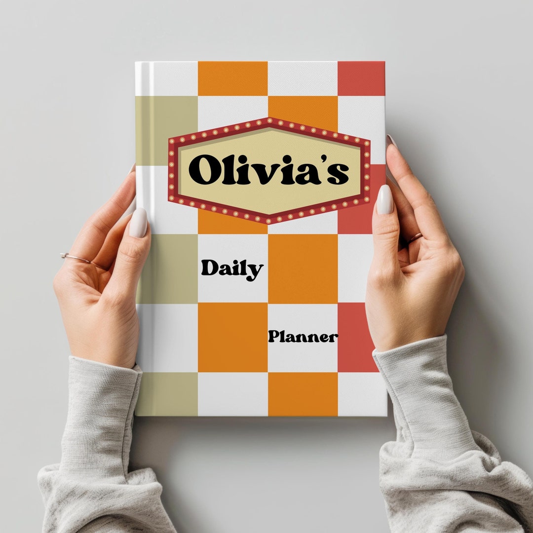 Custom Retro Daily Planner With Name, Personalized Journal for Her Him ...
