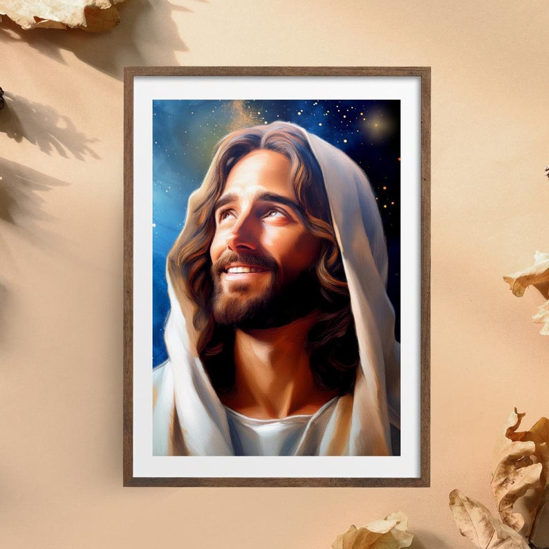 Jesus Christ Oil Painting Portrait, Christian Wall Art (digital ...