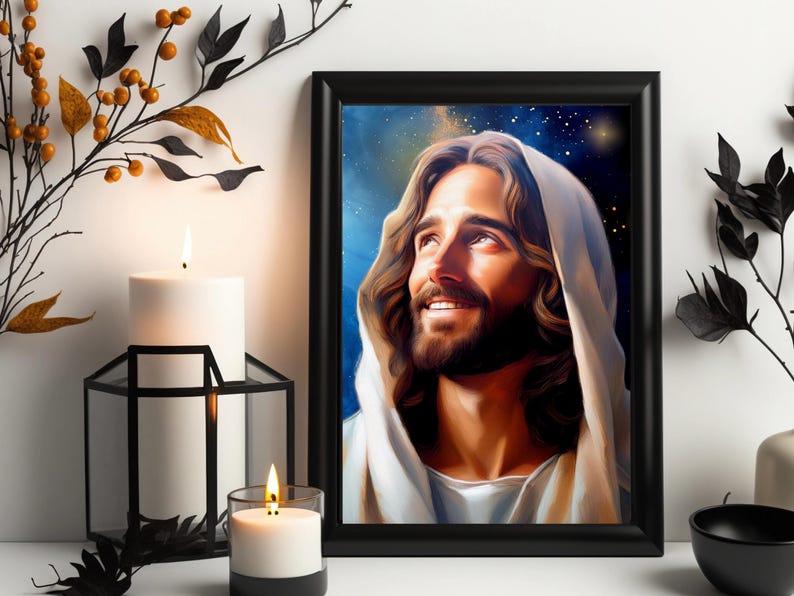 Jesus Christ Oil Painting Portrait, Christian Wall Art (digital ...