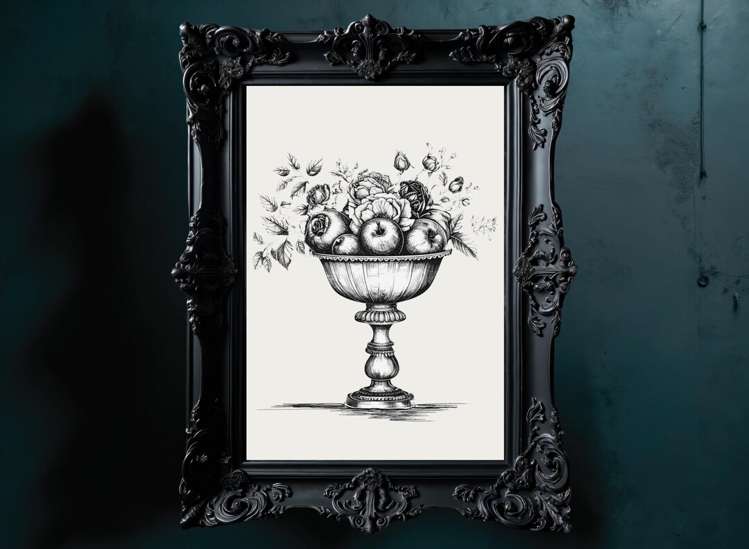 Gothic Fruit Still Life Line Art Print (digital Download) - Etsy