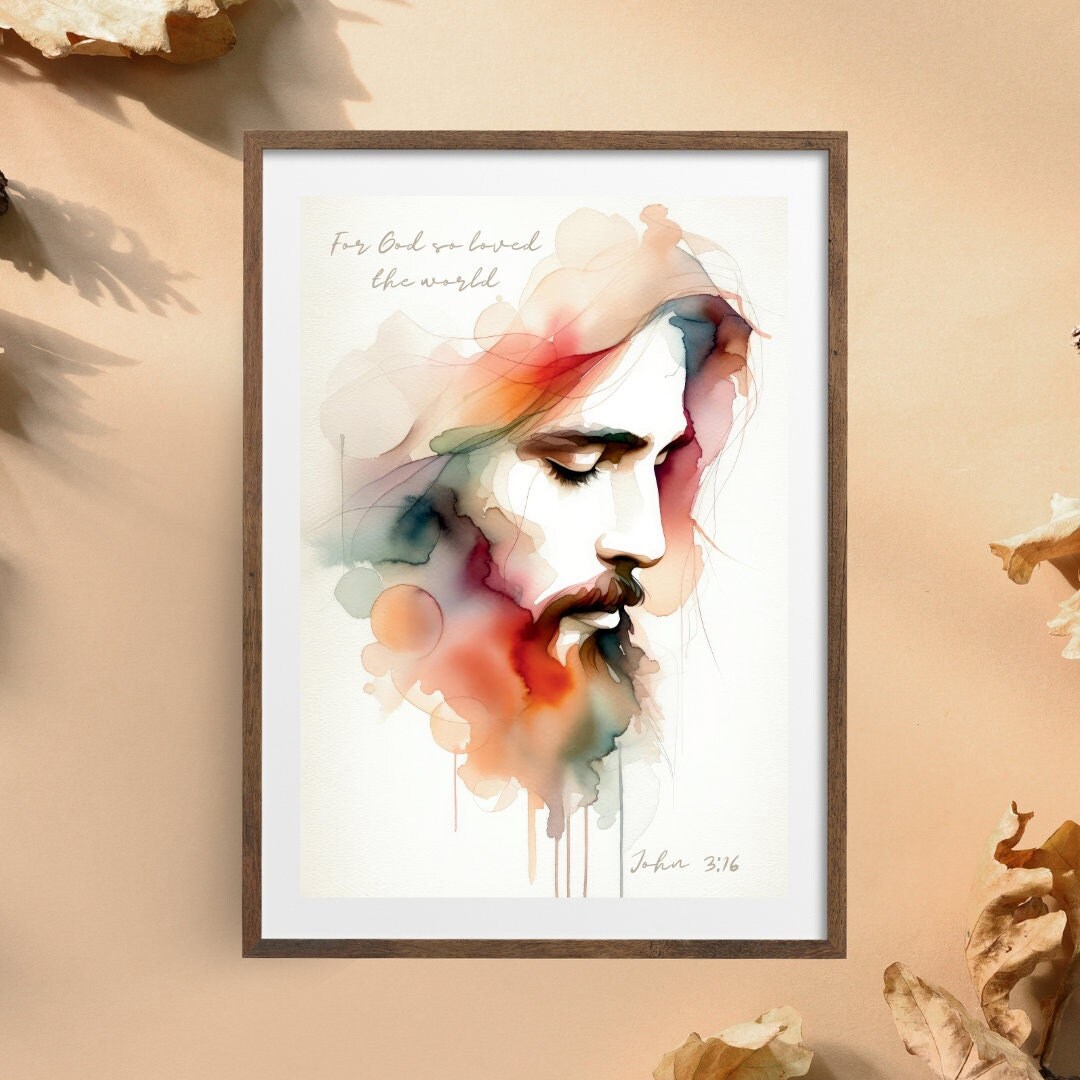 Jesus Love Wall Art/john 3:16/gods Love/christian Wall Art/jesus ...