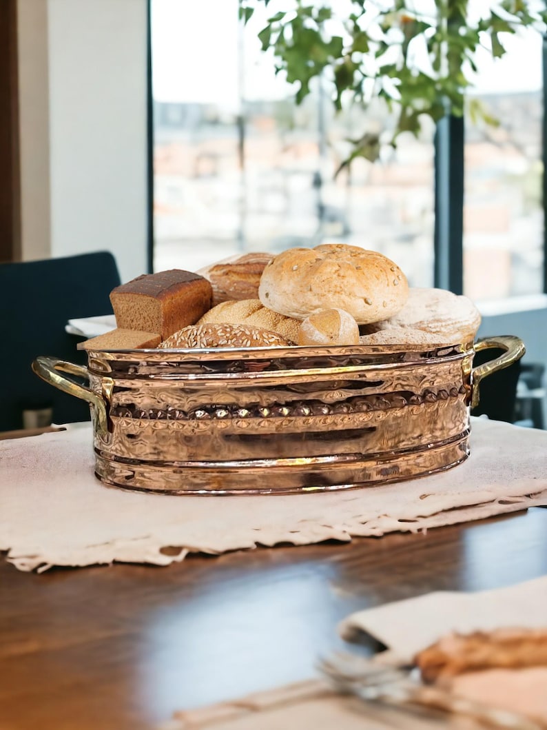 Vintage Copper Bread Box, Large Kitchen Storage, Rustic Bread Bin ...