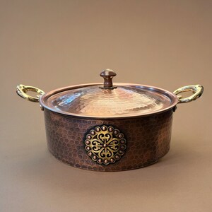 Special Copper Pot, Copper Pot With a Unique Motif, Hammered Copper ...