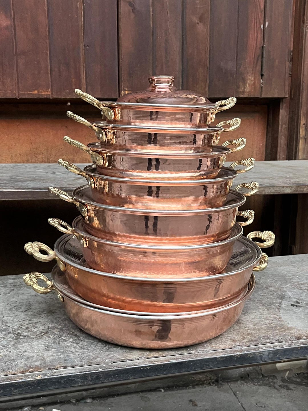 Handmade Copper Pan With Lid, Traditional Copper Frying Pan, Copper ...