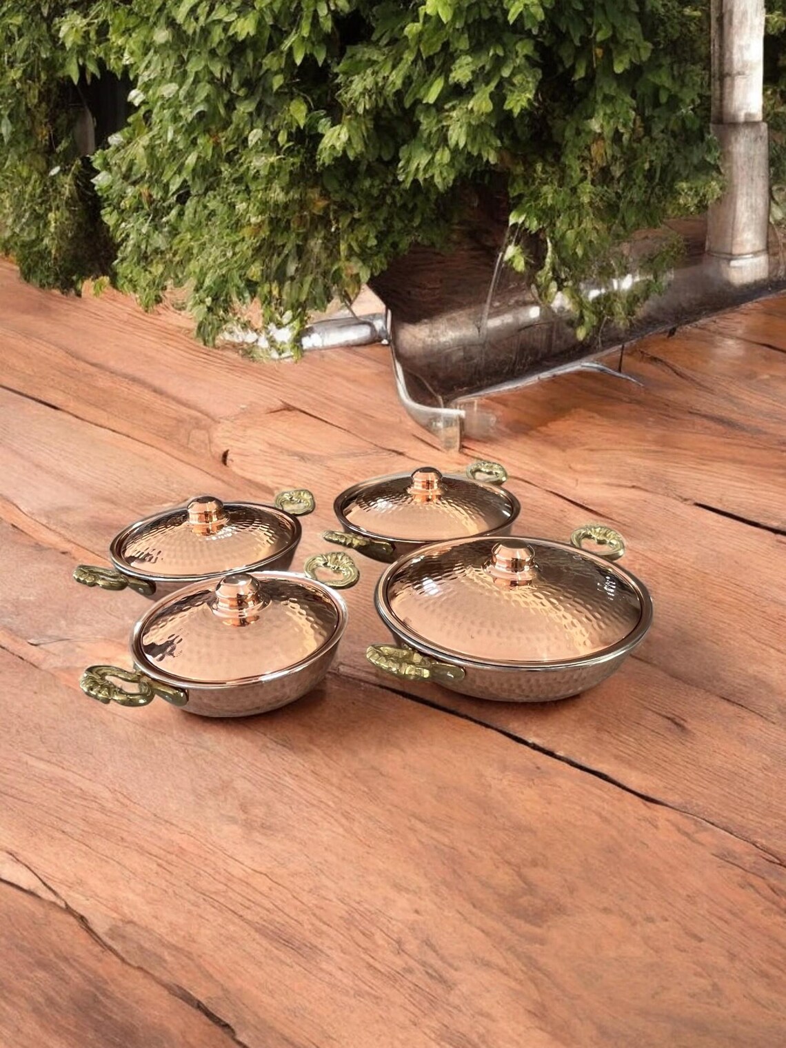 Handmade Copper Frying Pan With Lid, Handmade Copper Cookware, Copper ...