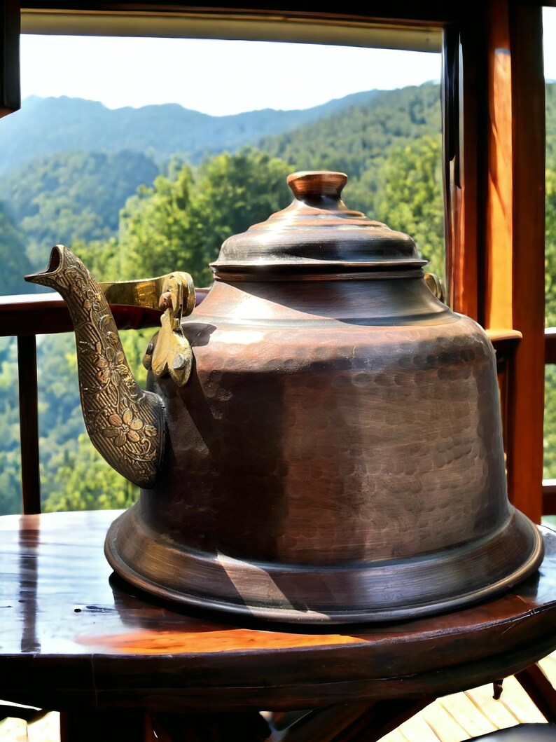 Handcrafted Copper Teapot, Vintage Style Tea Kettle, Antique Finish ...