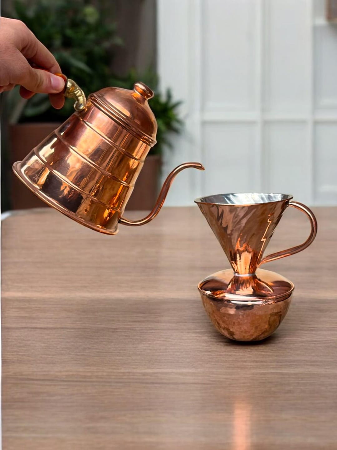 Copper Coffee Filter Set, Handmade Copper Pour Over Coffee Set ...