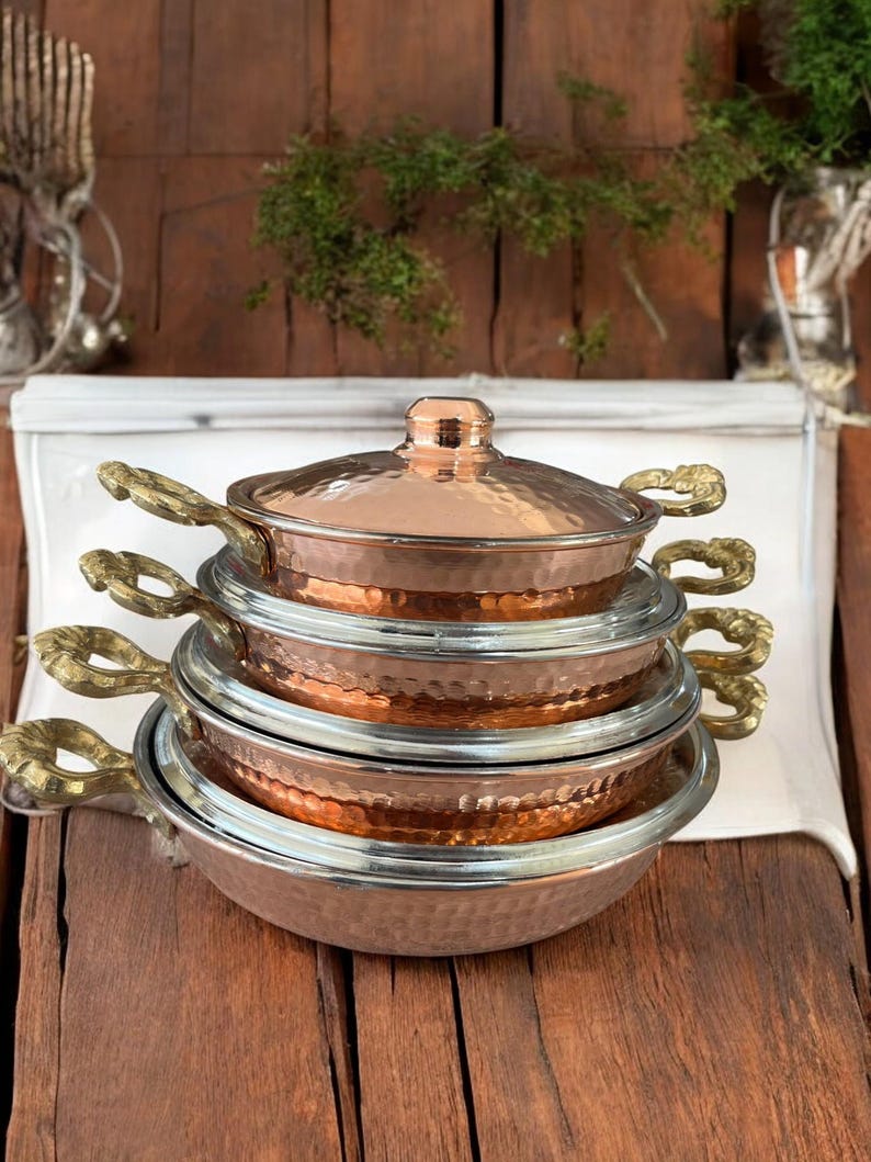 Handmade Copper Frying Pan With Lid, Handmade Copper Cookware, Copper ...