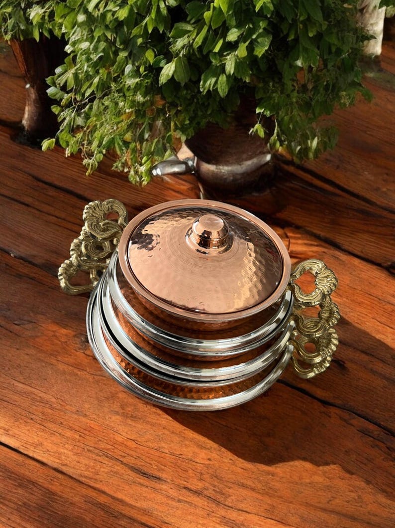 Handmade Copper Frying Pan With Lid, Handmade Copper Cookware, Copper ...