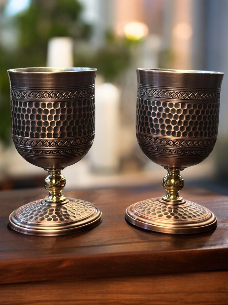 Custom No Handle Wine Mug, Hammered Pure Copper Cup, Handmade Copper ...