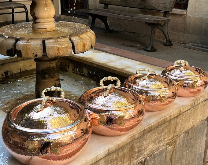 Pure Copper Cookware, 2mm Solid Copper Utensil, Cooking Pot Set ...