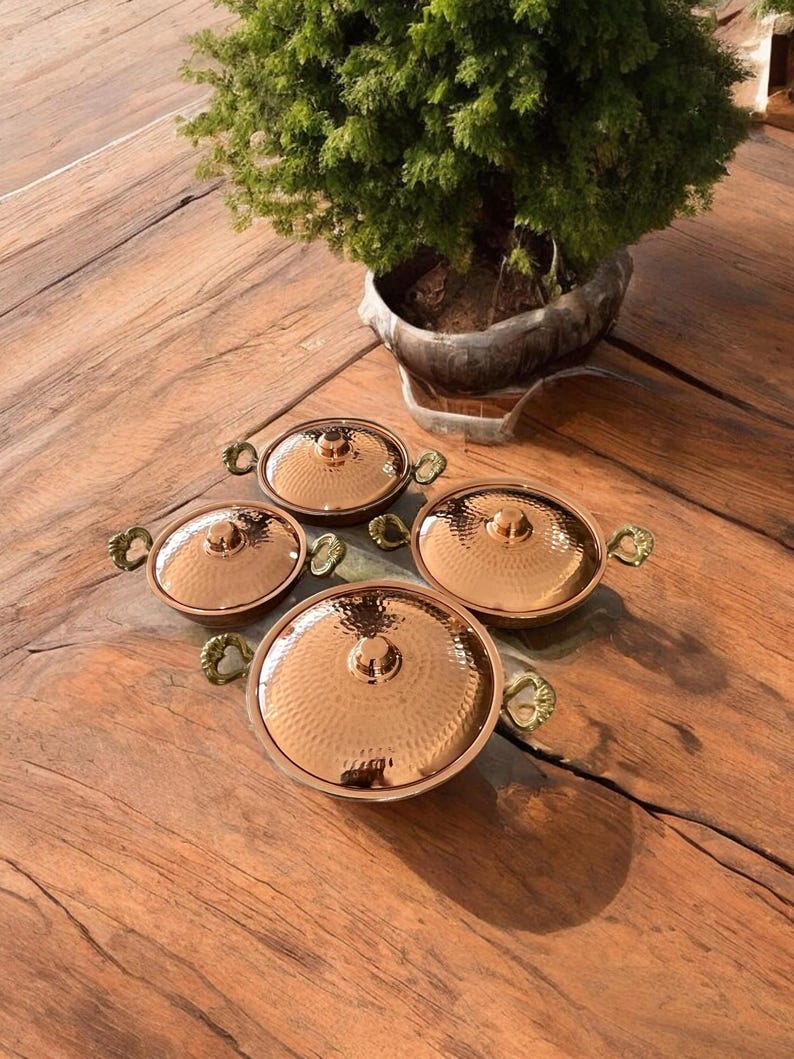 Handmade Copper Frying Pan With Lid, Handmade Copper Cookware, Copper ...