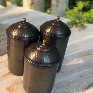 Handmade Copper Spice Jar, Copper Spice Jar Set of 3, Handmade Copper ...