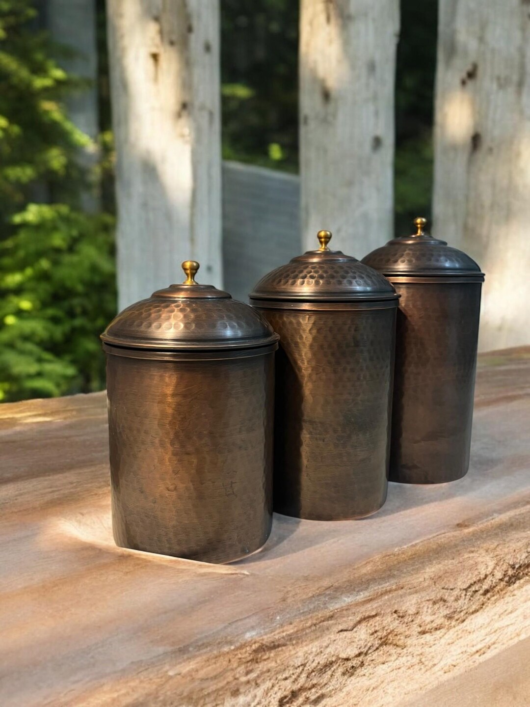 Handmade Copper Spice Jar, Copper Spice Jar Set of 3, Handmade Copper ...