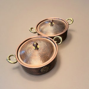 Special Copper Pot, Copper Pot With a Unique Motif, Hammered Copper ...