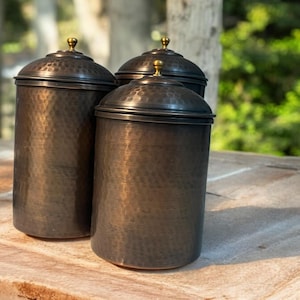 Handmade Copper Spice Jar, Copper Spice Jar Set of 3, Handmade Copper ...