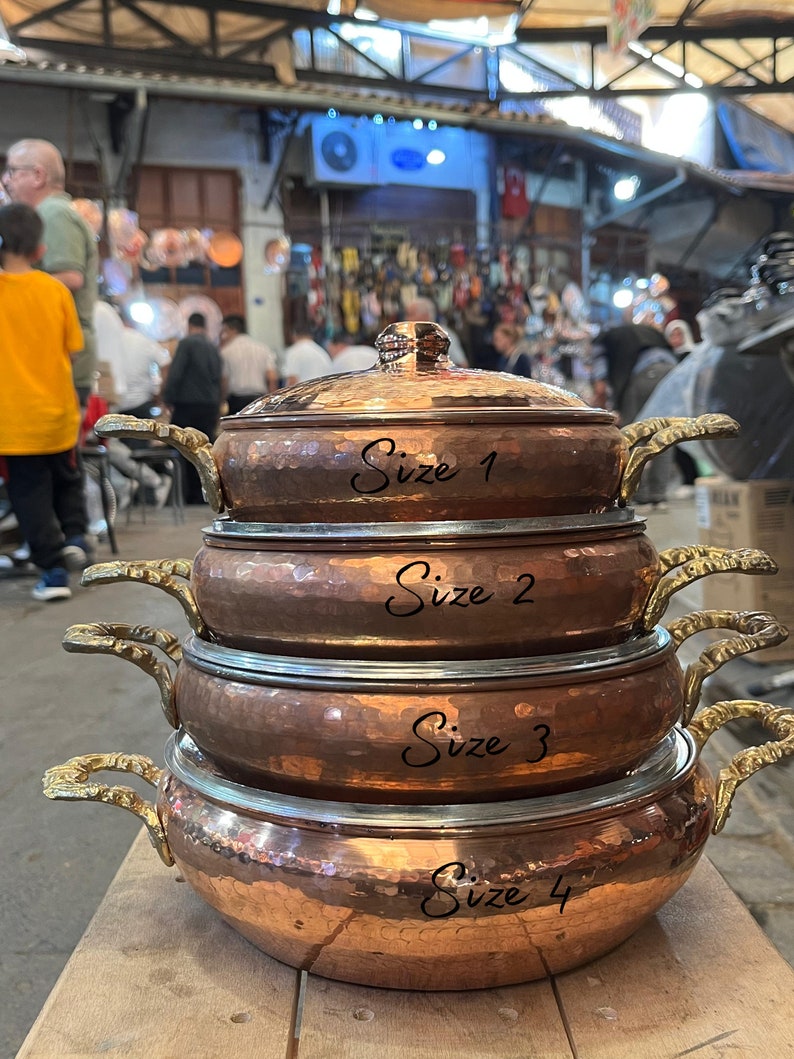 Pure Copper Cookware Set, Pure Copper Pan Set, Double Handled Serving ...