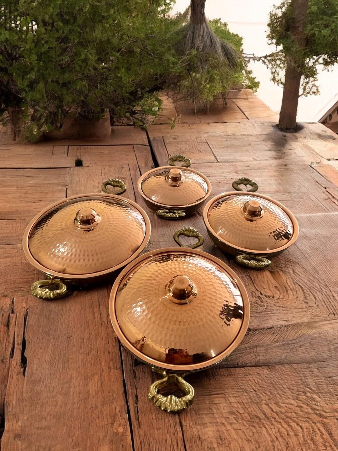 Handmade Copper Frying Pan With Lid, Handmade Copper Cookware, Copper ...