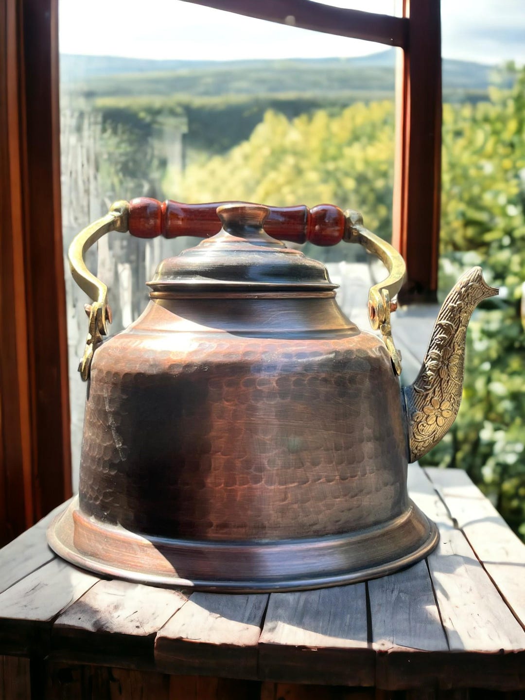 Handcrafted Copper Teapot, Vintage Style Tea Kettle, Antique Finish ...