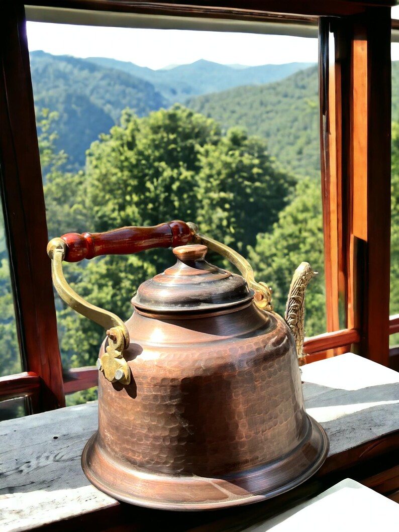 Handcrafted Copper Teapot, Vintage Style Tea Kettle, Antique Finish ...