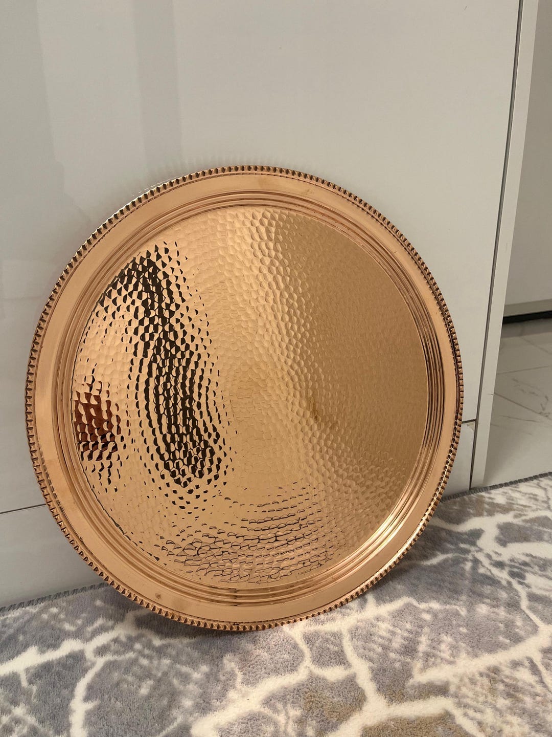 Handmade Hammered Copper Tray, Rustic Hammered Copper Serving Tray ...