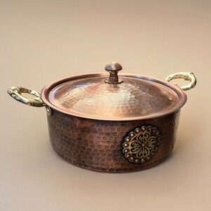 Special Copper Pot, Copper Pot With a Unique Motif, Hammered Copper ...