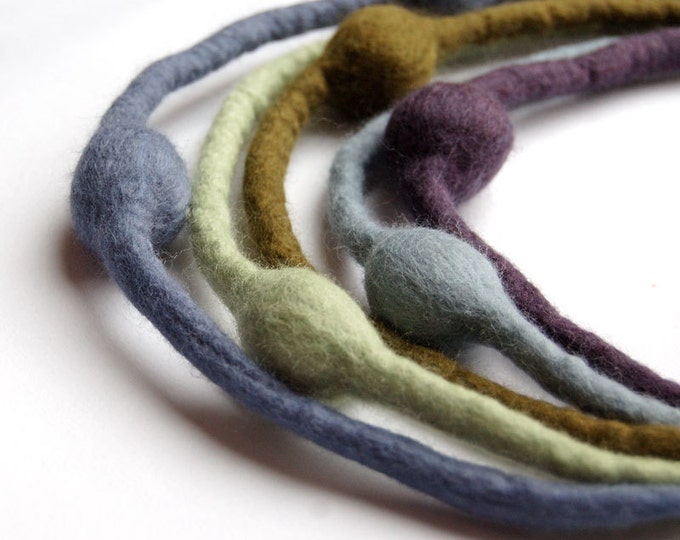 Olive, Mint, Grey, Plum Multi Strand Felt Necklace - Etsy