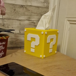 Super Mario Question Box Tissue Cover, Gaming Room, Man Cave, Gift ...