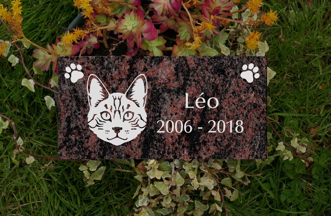 Polished Granite Cat Grave Marker, for Indoor or Outdoor Use, 13/26 Cm ...