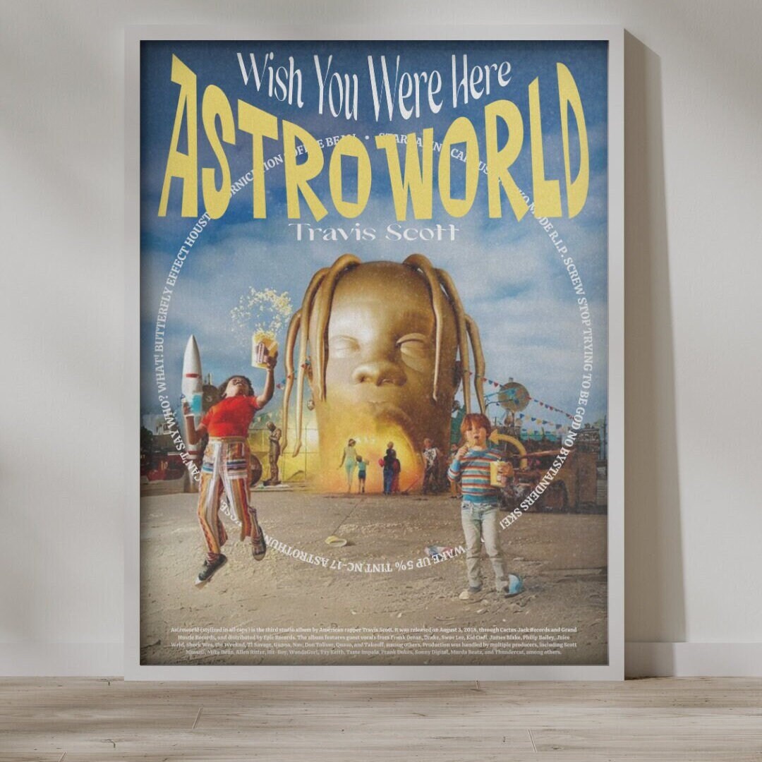 Travis Scott ASTROWORLD Poster, Travis Scott Album Wall Decor, Travis ...