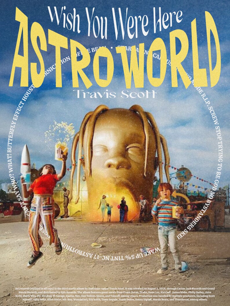 4 Pack Travis Scott Posters, Travis Scott Wall Print Painting, Travis Scott Set of 4 Posters ...