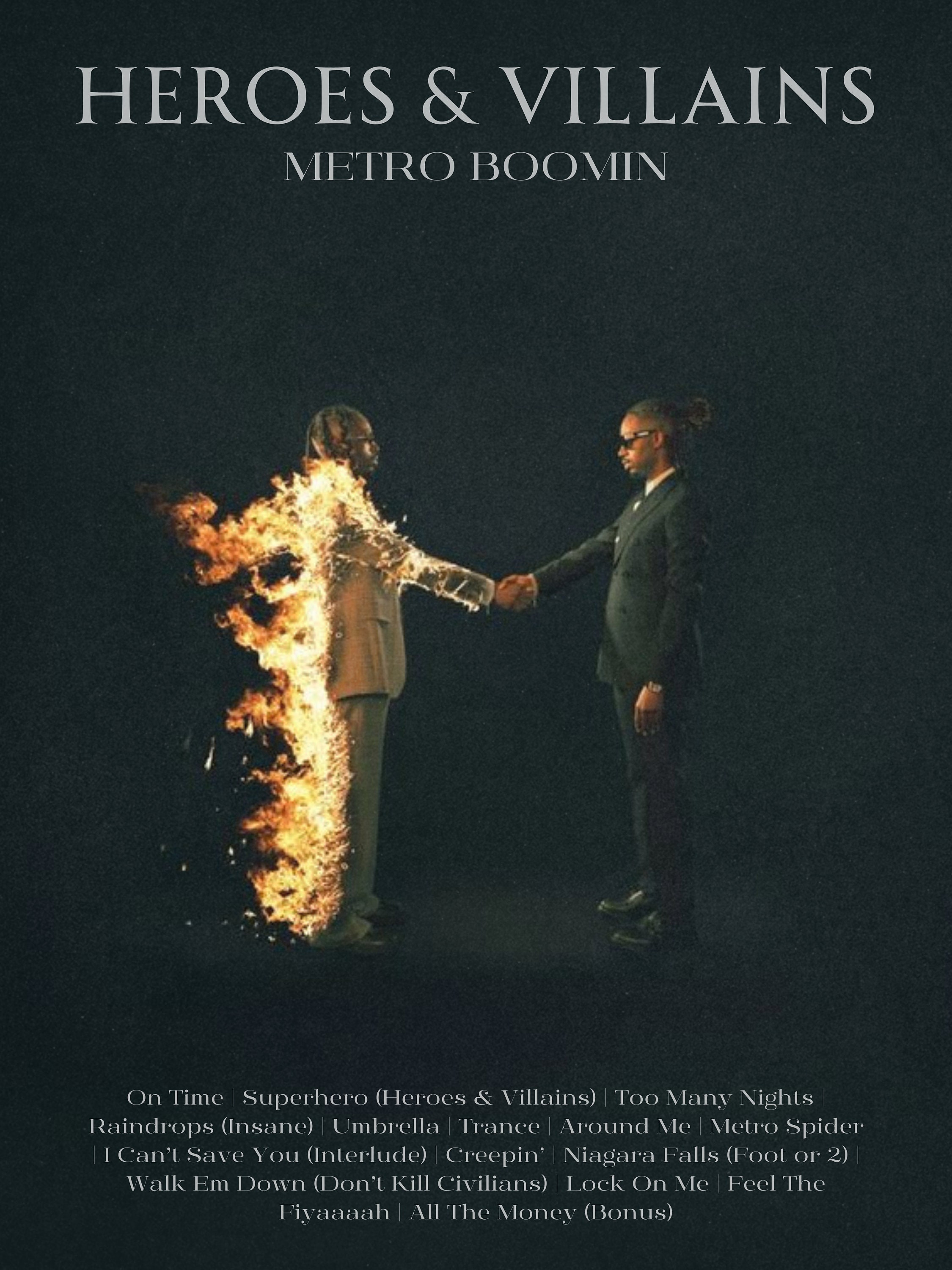 Metro Boomin Album Cover Posters, Heroes & Villains, Not All Heroes ...