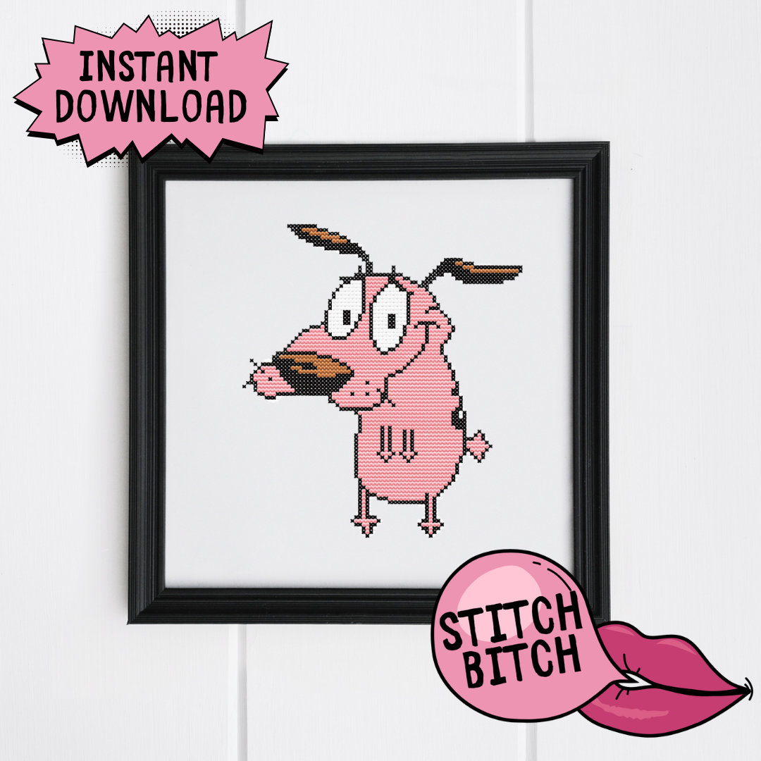 Cartoon Cross Stitch Pattern – Courage the Cowardly Dog - Nostalgic ...
