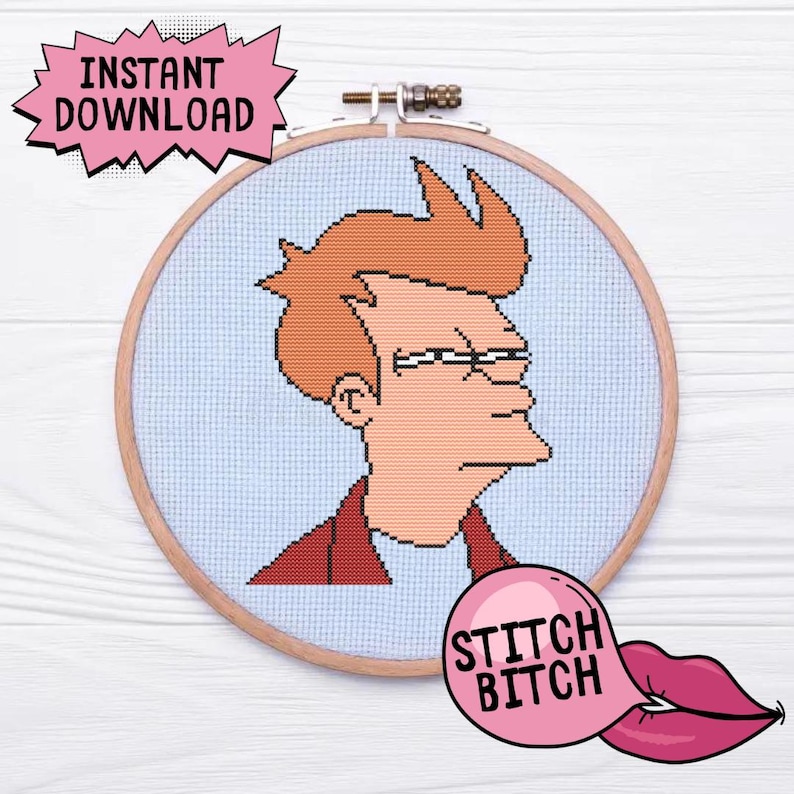 Meme Cross Stitch Pattern – Fry Sus - Futurama - Funny Cross Stitch ...