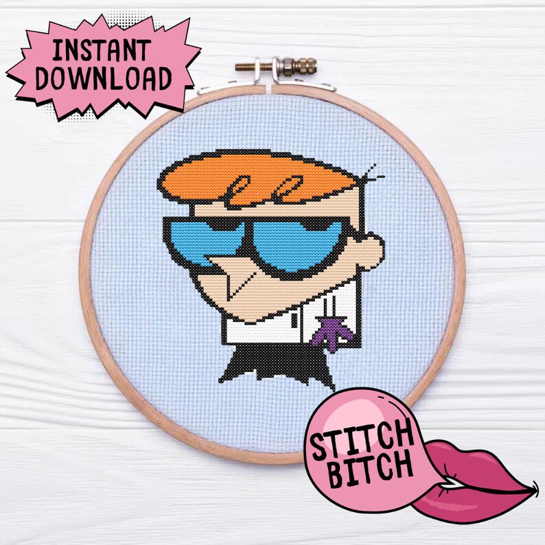 Cartoon Cross Stitch Pattern – Dexter's Laboratory - Nostalgic Cross ...