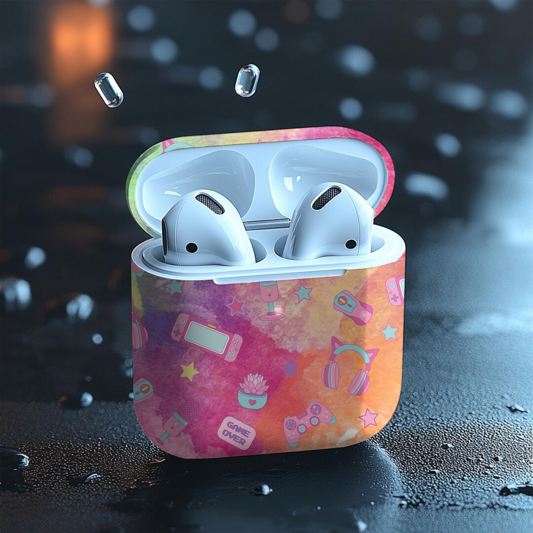Gaming Themed Watercolor AirPod Case Cover, Stylish Earphone Cover ...
