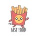 Fun Fast Food Sticker, Running Fries Cartoon, Quirky Red French Fries ...