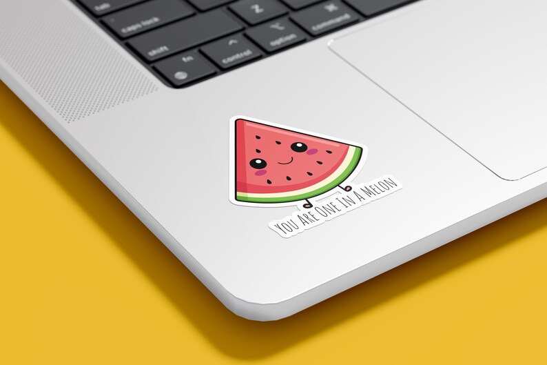 Adorable Watermelon Sticker, 'you Are One in A Melon' Pun Vinyl Decal ...