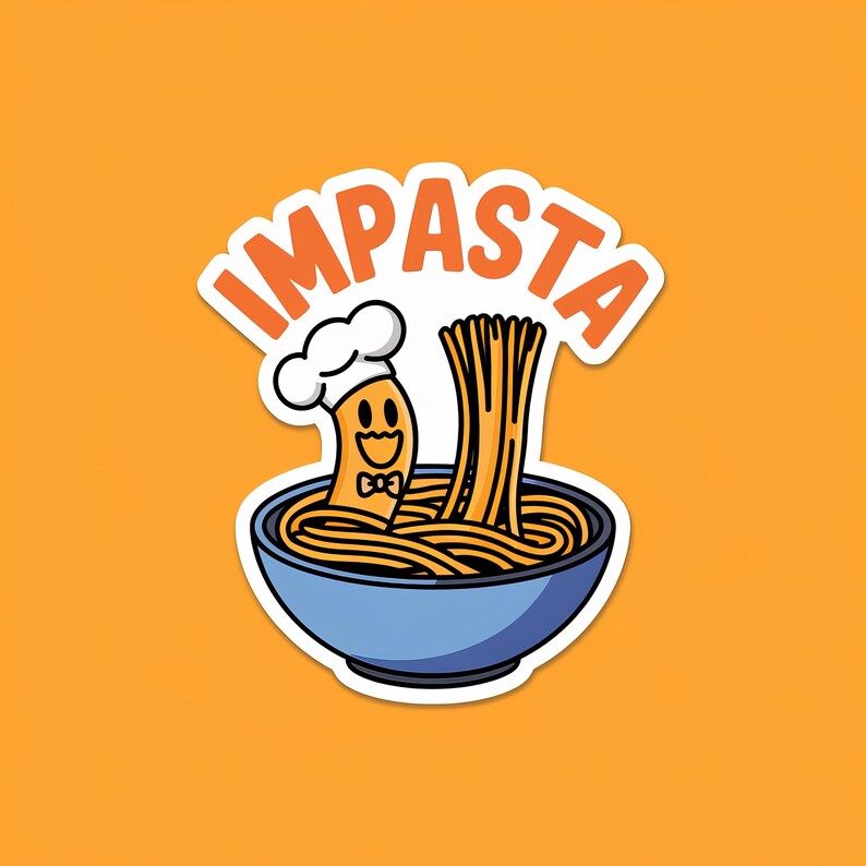 Impasta Pun Sticker | Funny Spaghetti Impostor Vinyl Decal | Italian ...