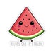 Adorable Watermelon Sticker, 'you Are One in A Melon' Pun Decal, Cute ...