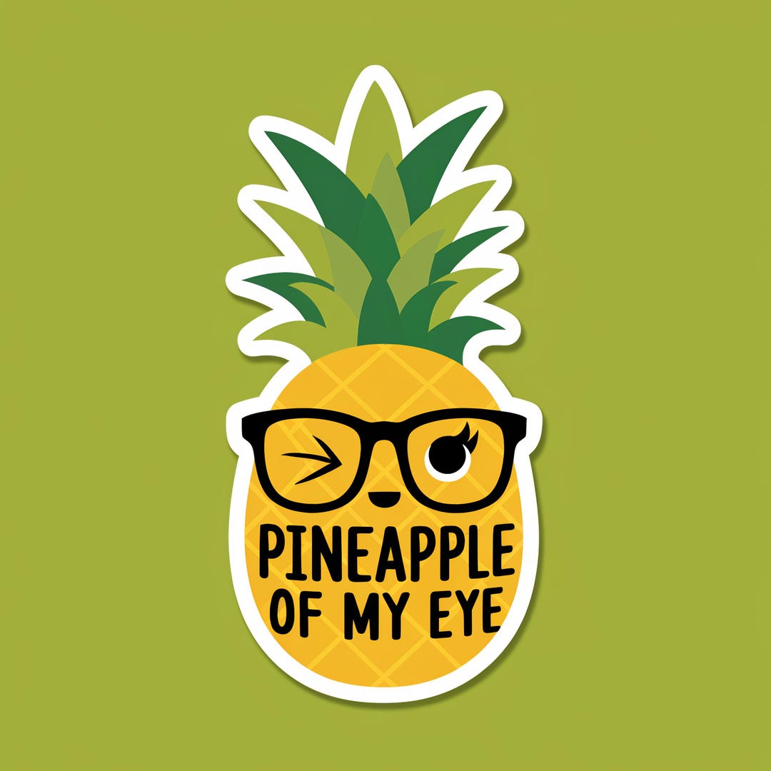 Pineapple of My Eye Sticker | Funny Fruit Pun Vinyl Decal | Cute ...