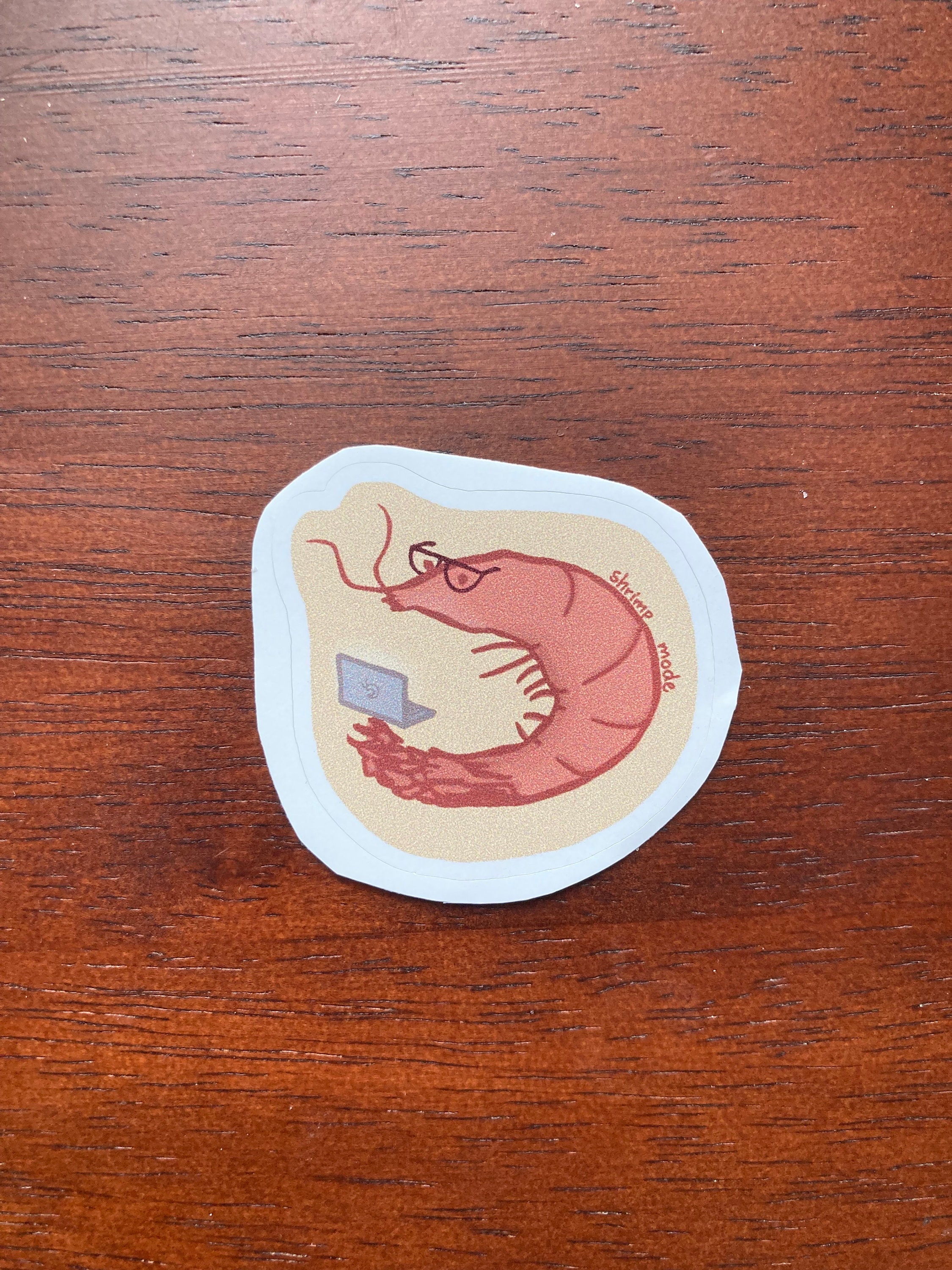 Cute Shrimp Sticker // Shrimp Mode // Vinyl Matte Sticker - Etsy