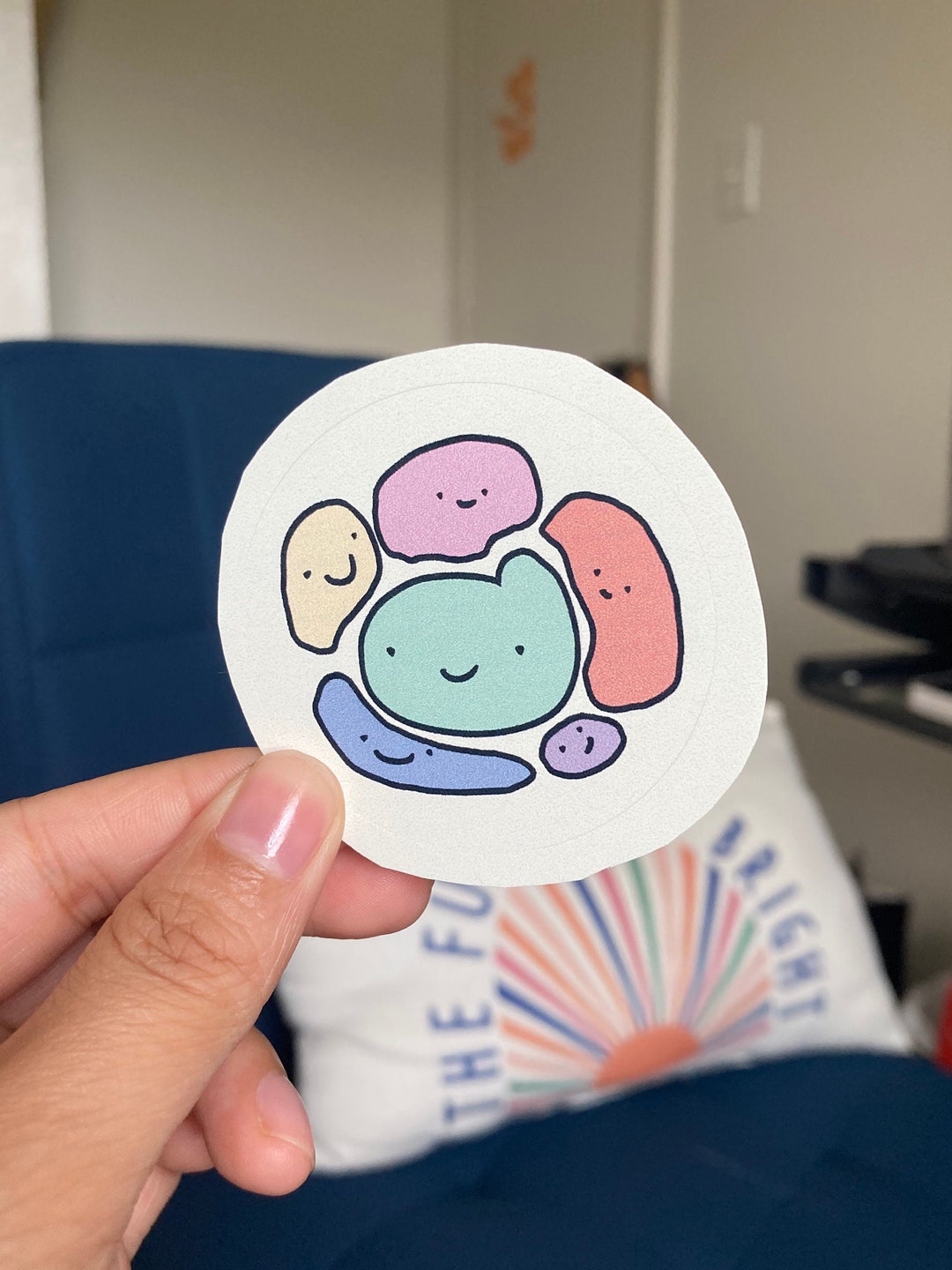 Smiley Face Sticker // Smile Clump Sticker // Cute Vinyl Matte Sticker ...