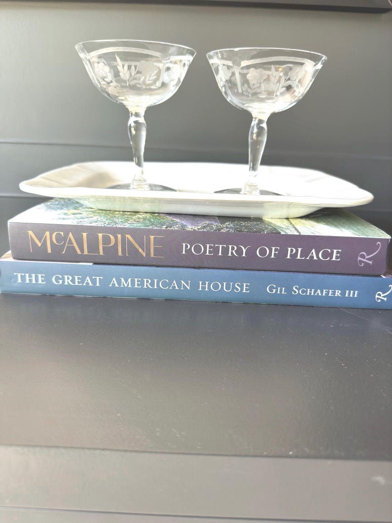 Vintage Cut Glass Coupe Glass With Floral Pattern (set of 2) - Etsy