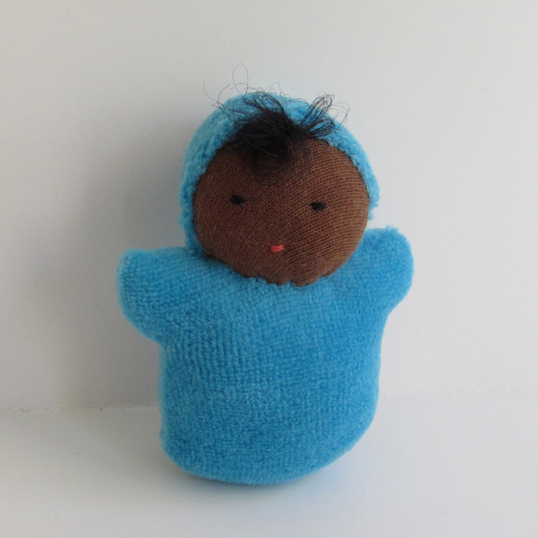 Blue African American Pocket Baby // Miniature Cloth Doll // Waldorf ...