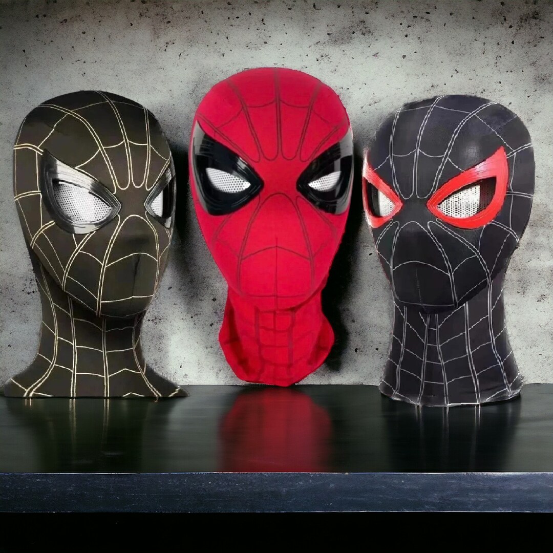 Spiderman Mask Moving Eyes, Cosplay Mask Movable Remote or Chin Control ...