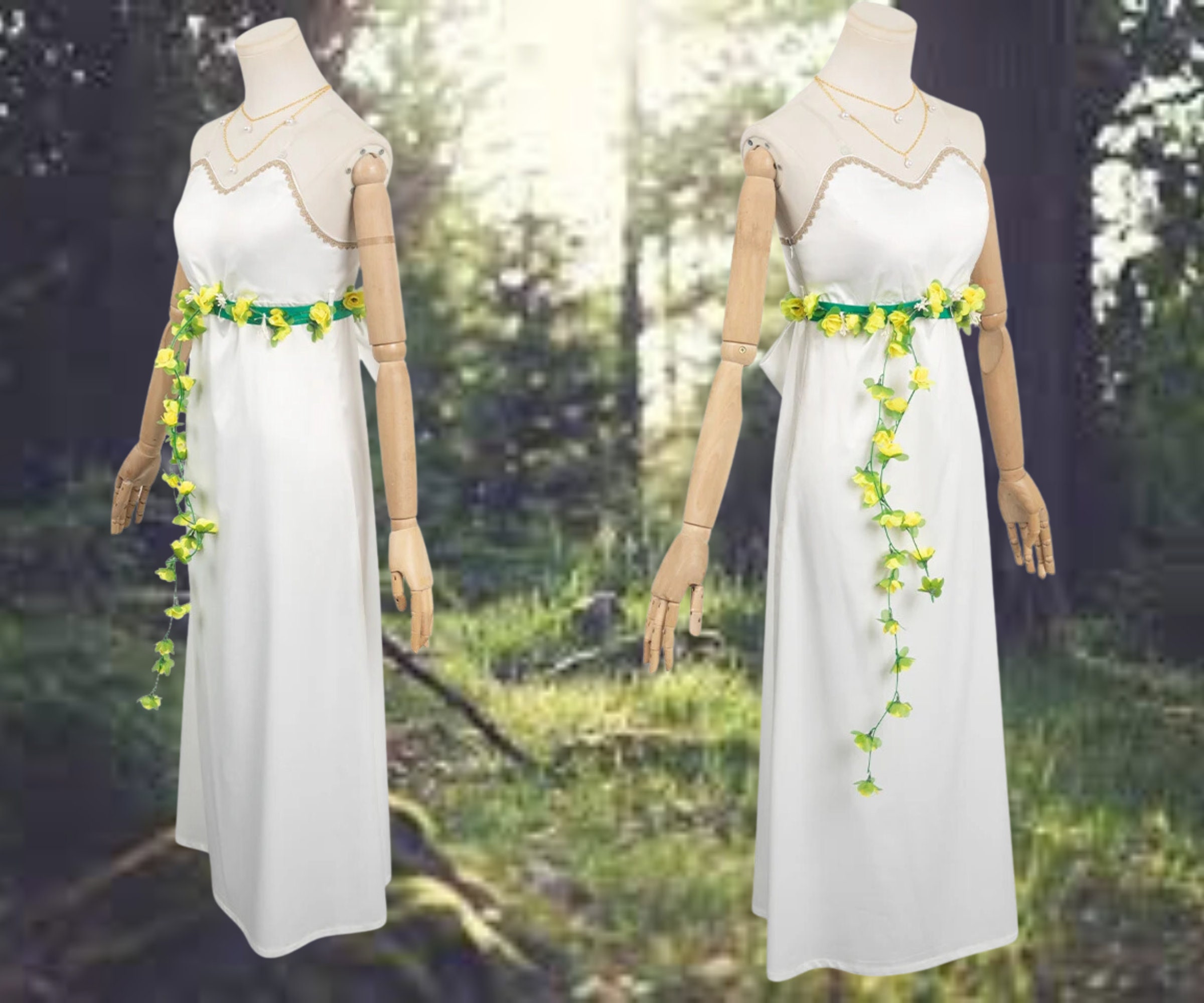 Final Fantasy Dress Aerith Cosplay Costume, Adult Women White Dress ...