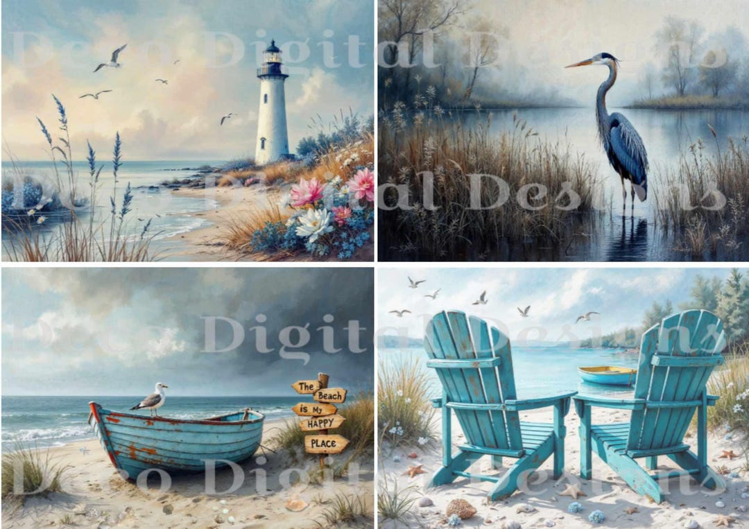 Coastal Haven Lighthouse A4 Rice Paper - Etsy